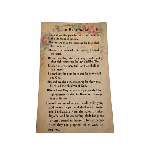 Office | Vintage Postcard The Beatitudes 1929 The Good Thot Shop ...
